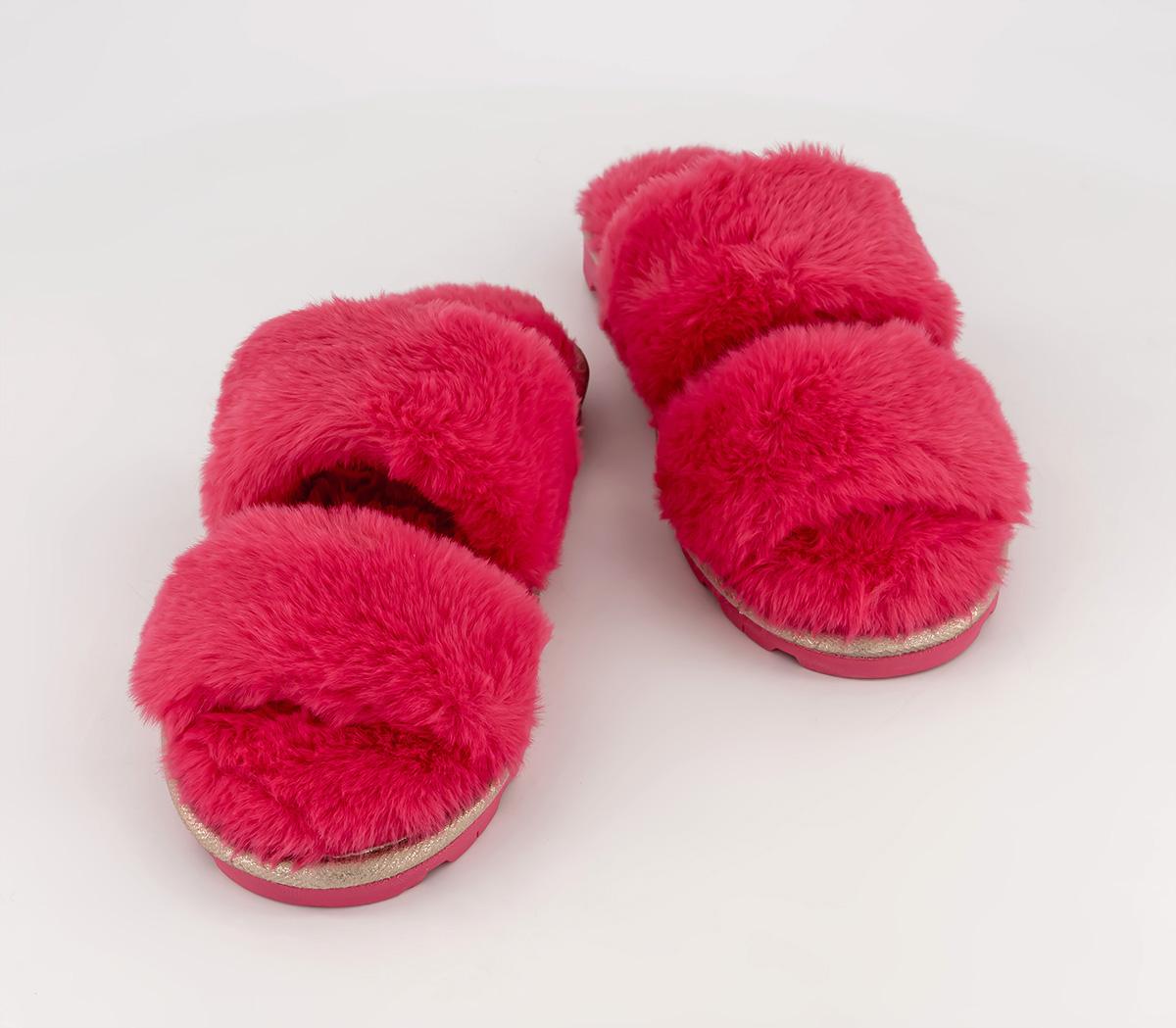 OFFICE Lounge Roxy Double Strap Slippers Hot Pink - Flat Shoes for Women