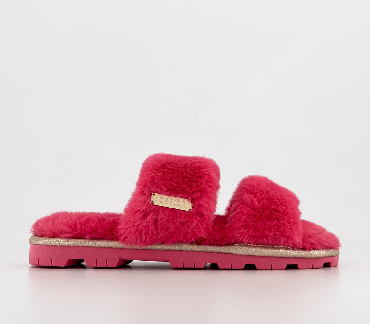 OFFICE Lounge Roxy Double Strap Slippers Hot Pink - Flat Shoes for Women
