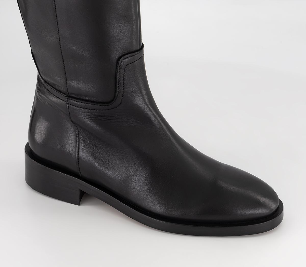 OFFICE Kraft Smart Rider Knee Boots Black Leather - Women's Boots