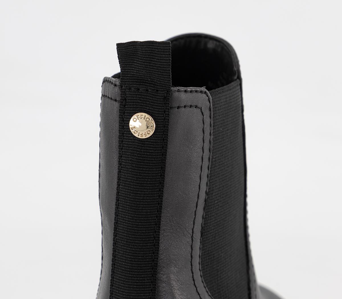 OFFICE Ada Chelsea Ankle Boots Black Leather - Women's Chelsea Boots