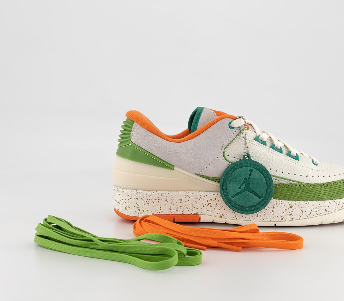 Jordan Air Jordan 2 Low Trainers Sail Safety Orange Chlorophyll - Women ...
