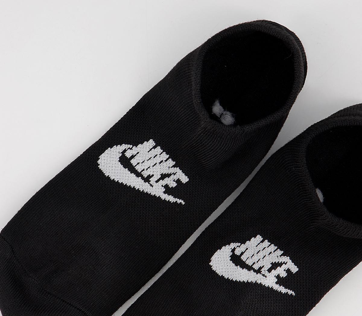 Nike Nike Sportswear Everyday Essential Ankle Socks 3 Pack Black White ...