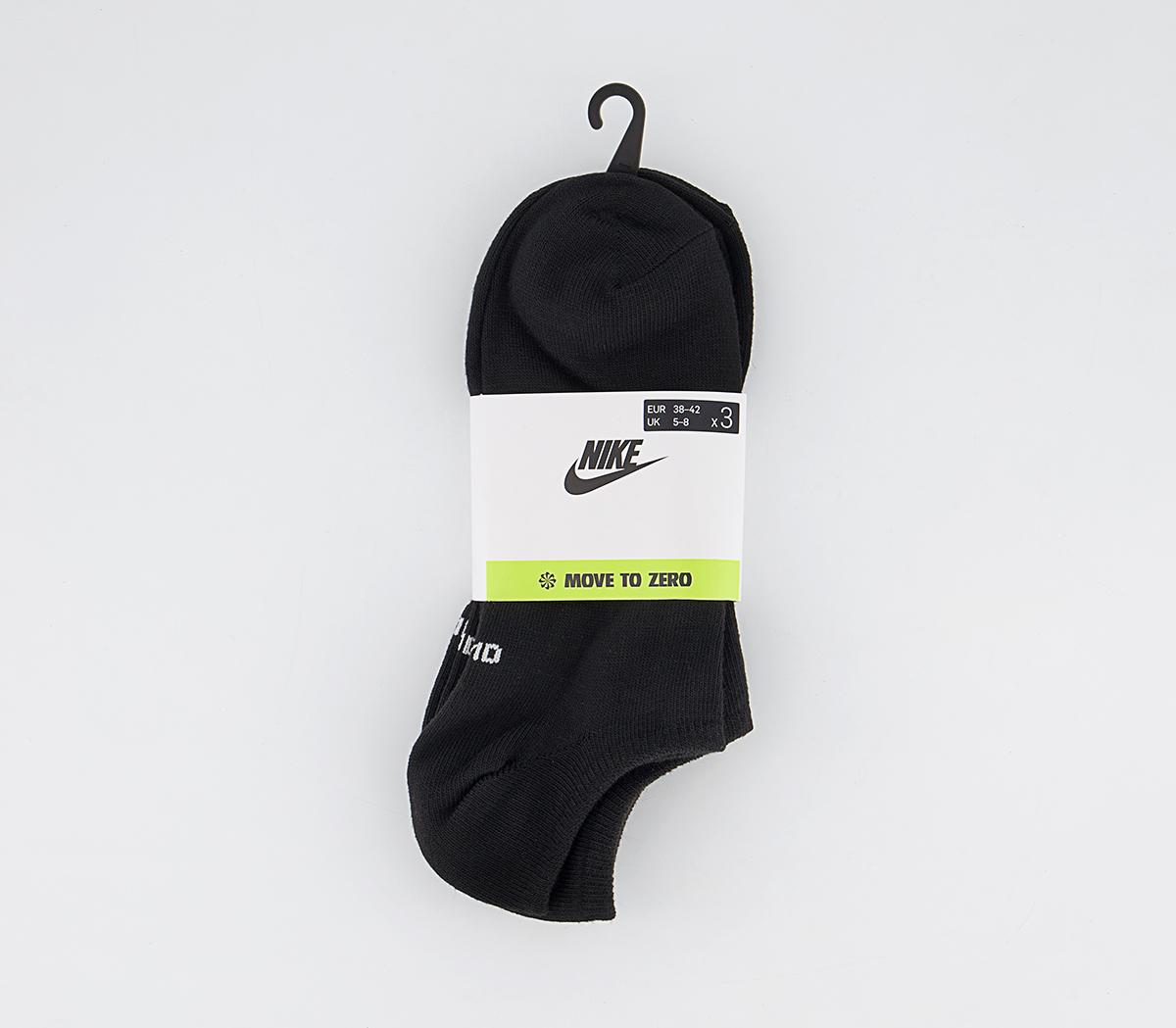 Nike Nike Sportswear Everyday Essential Ankle Socks 3 Pack Black White ...