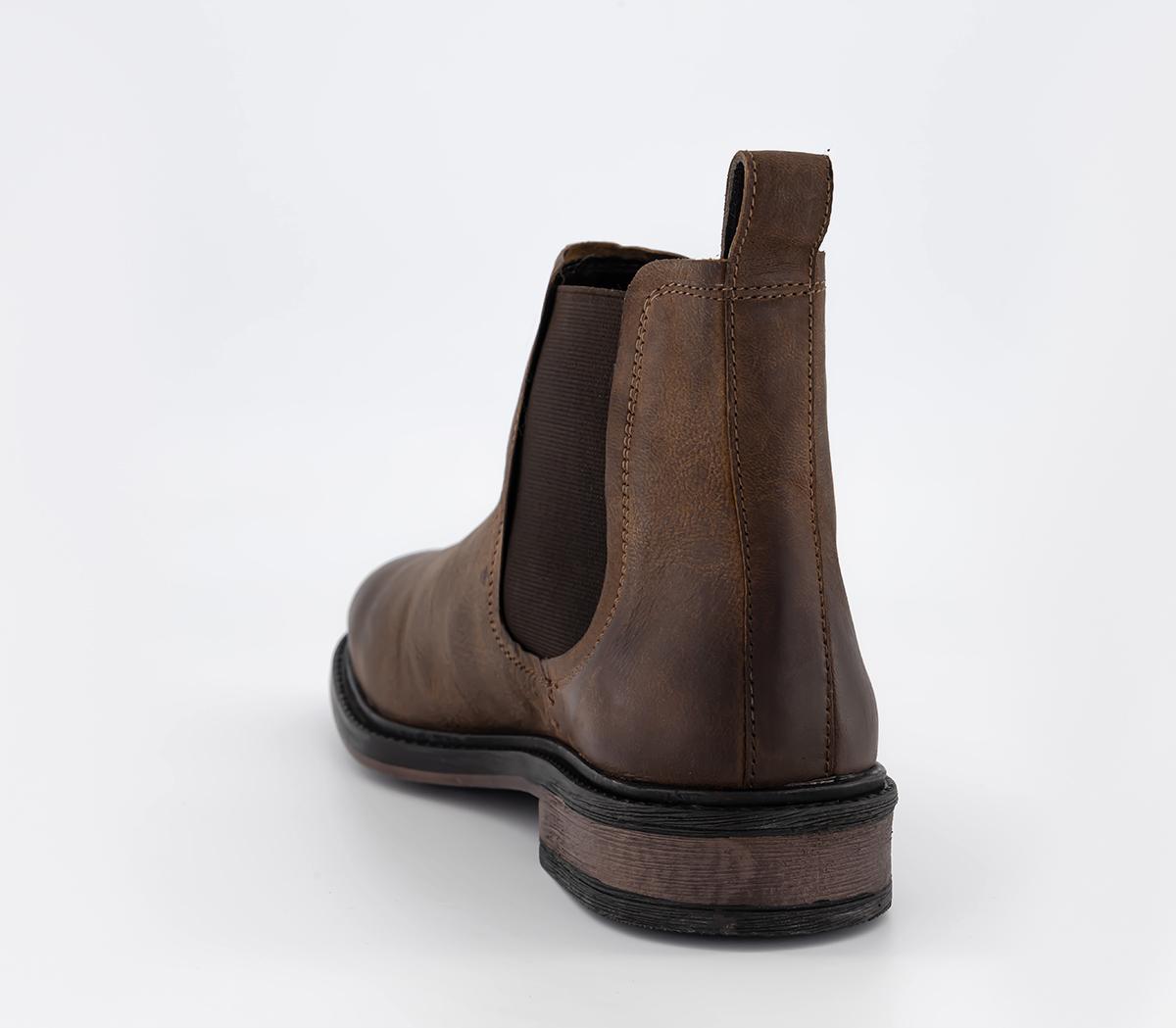 OFFICE Barrington Zip Chelsea Boots Brown Leather - Men’s Boots