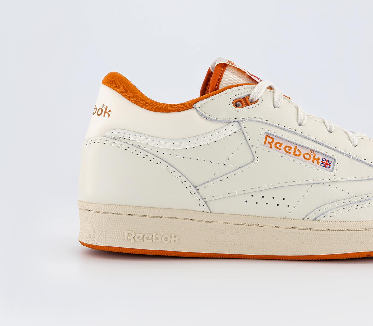 Reebok Club C Mid Ii Revenge Trainers Chalk Paperwhite Burnt Orange ...