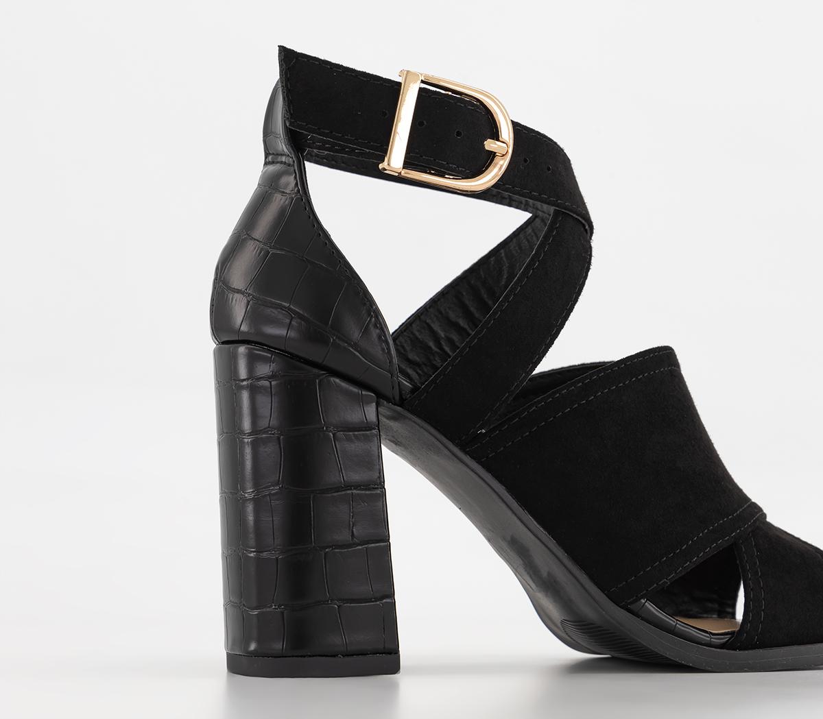 OFFICE Miranda Peep Toe Shoe Boots Black - Women's Ankle Boots