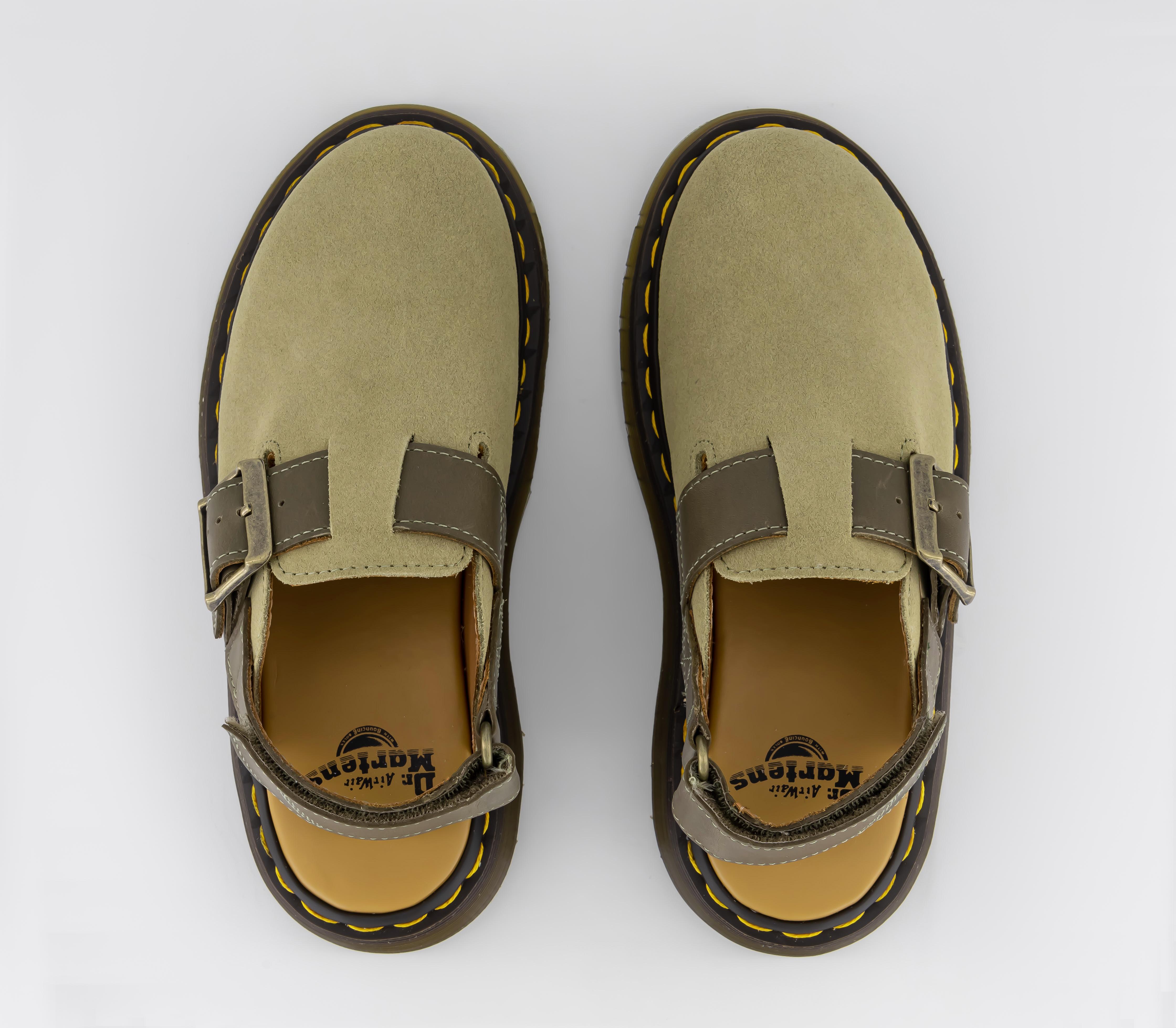 Dr. Martens Jorge II Slingback Sandals Pale Olive Eh Suede - Women's Clogs