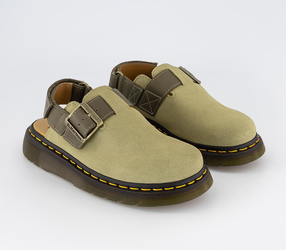 Dr. Martens Jorge II Slingback Sandals Pale Olive Eh Suede - Women's Clogs