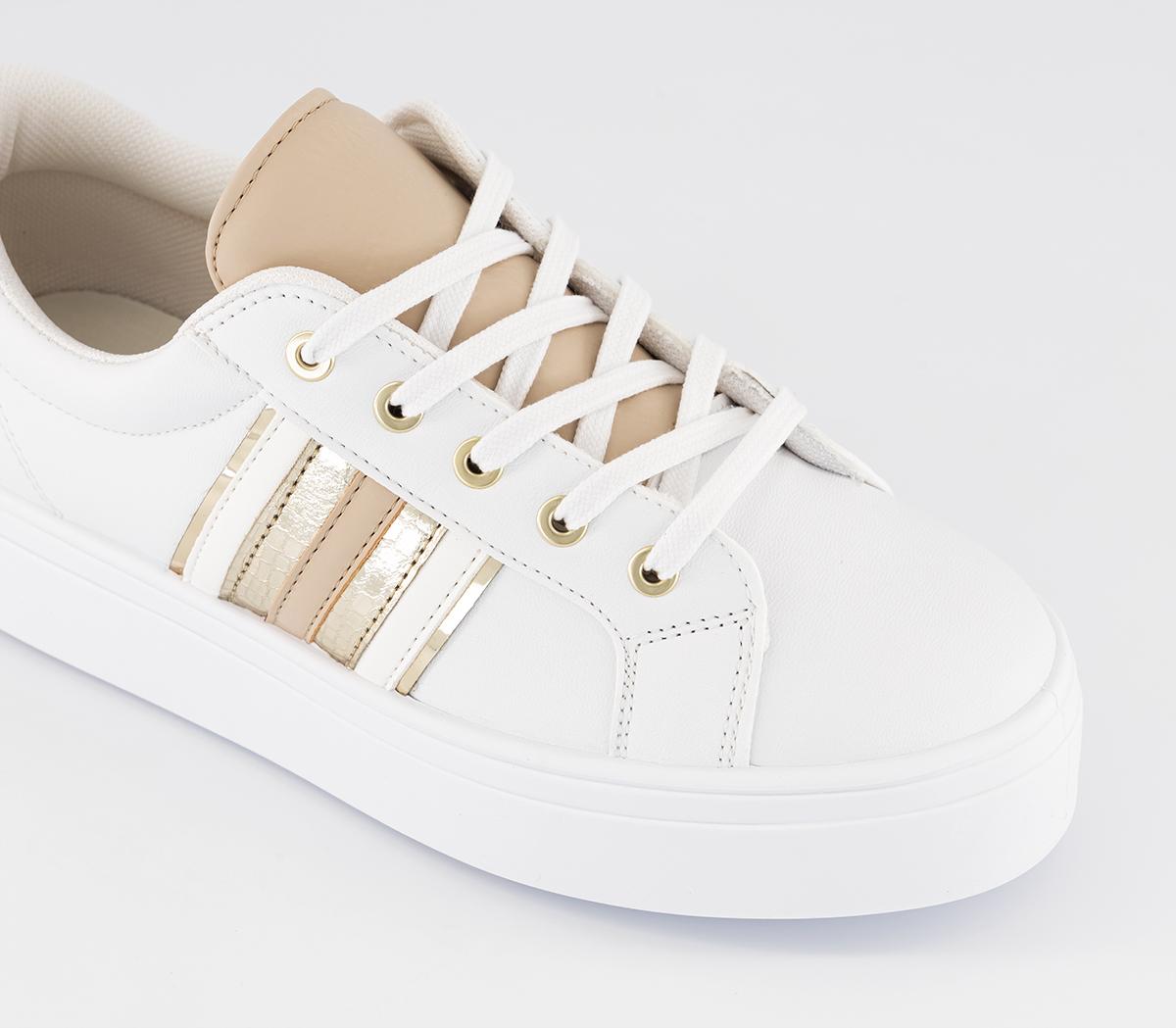 OFFICE Final Cut Side Stripe Cupsole Trainers White - Flat Shoes for Women