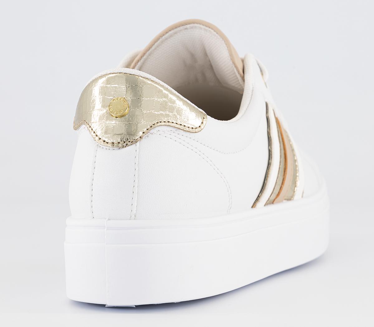 OFFICE Final Cut Side Stripe Cupsole Trainers White - Flat Shoes for Women