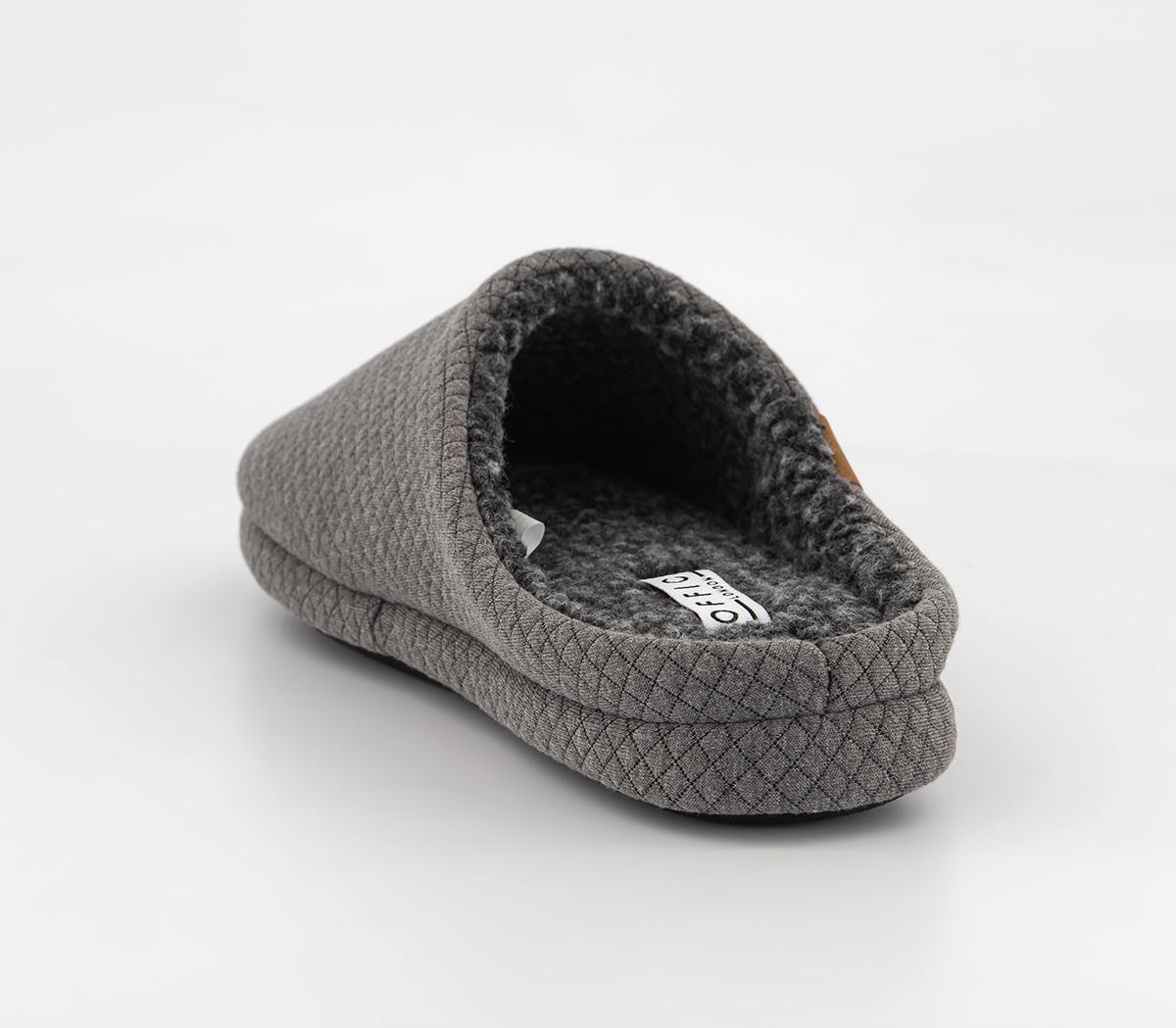 OFFICE Simon Quilted Fabric Slippers Grey Grey - Gifts for Him