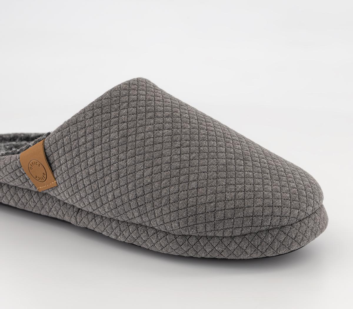 OFFICE Simon Quilted Fabric Slippers Grey Grey - Gifts for Him