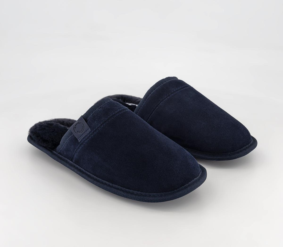 OFFICE Lounge Sidney Mule Slippers Navy Suede - Gifts for Him