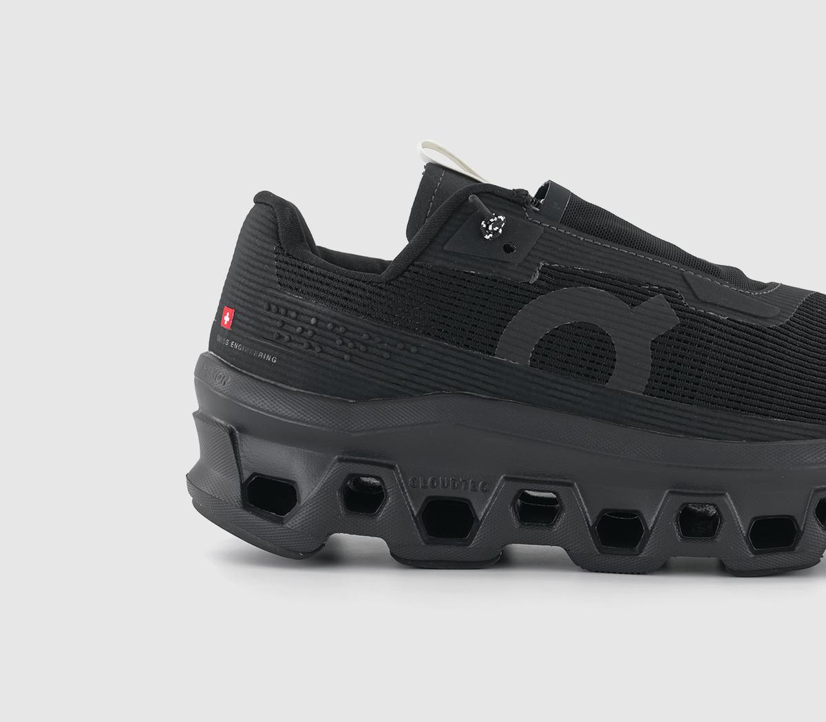 On Running Cloudmonster Sensa Trainers All Black - Men's Trainers ...