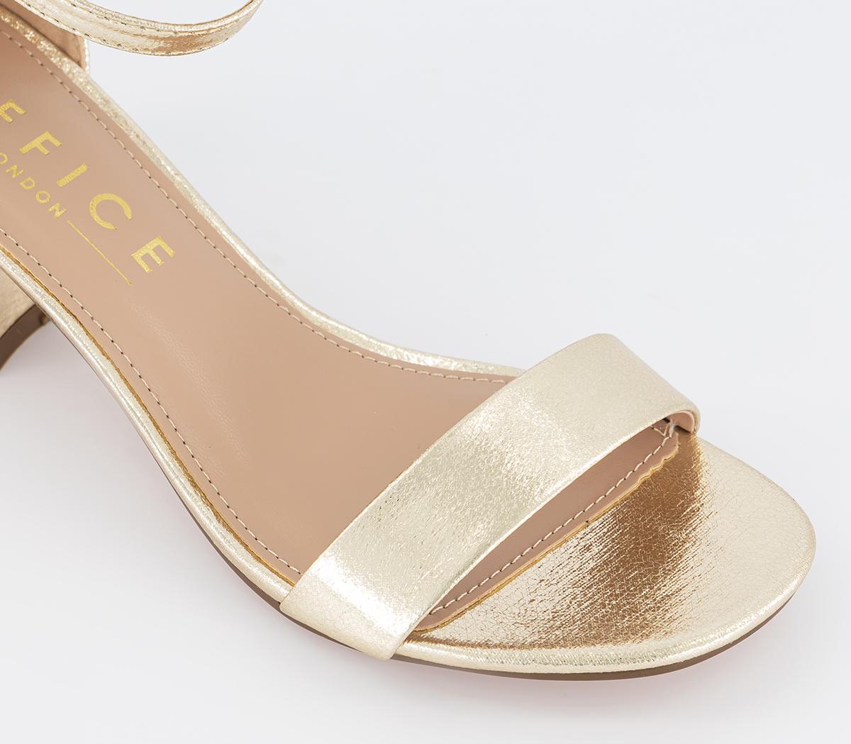 OFFICE My Way Two Part Sandals Gold - Mid Heels