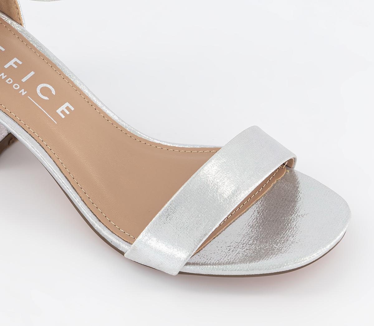 OFFICE My Way Two Part Sandals Silver - Mid Heels