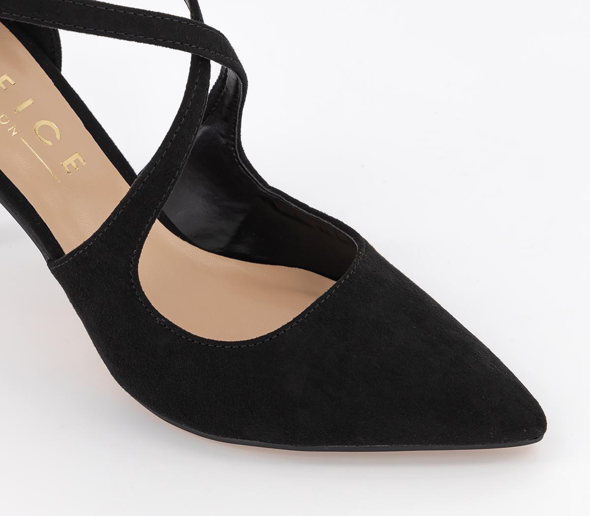 OFFICE Myla Cross Strap Court Heels Black - High Heels