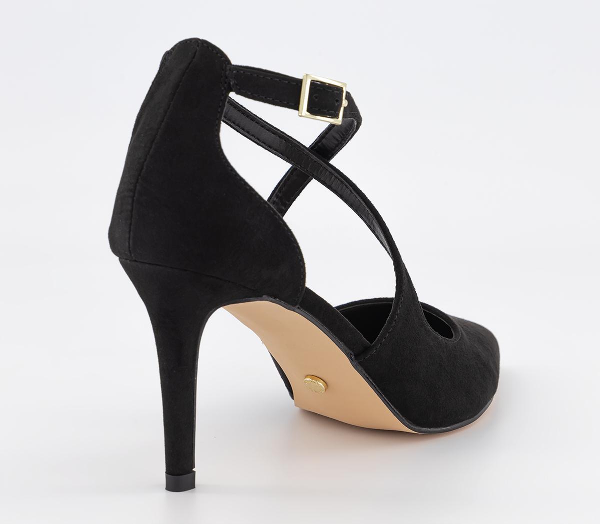 OFFICE Myla Cross Strap Court Heels Black - High Heels