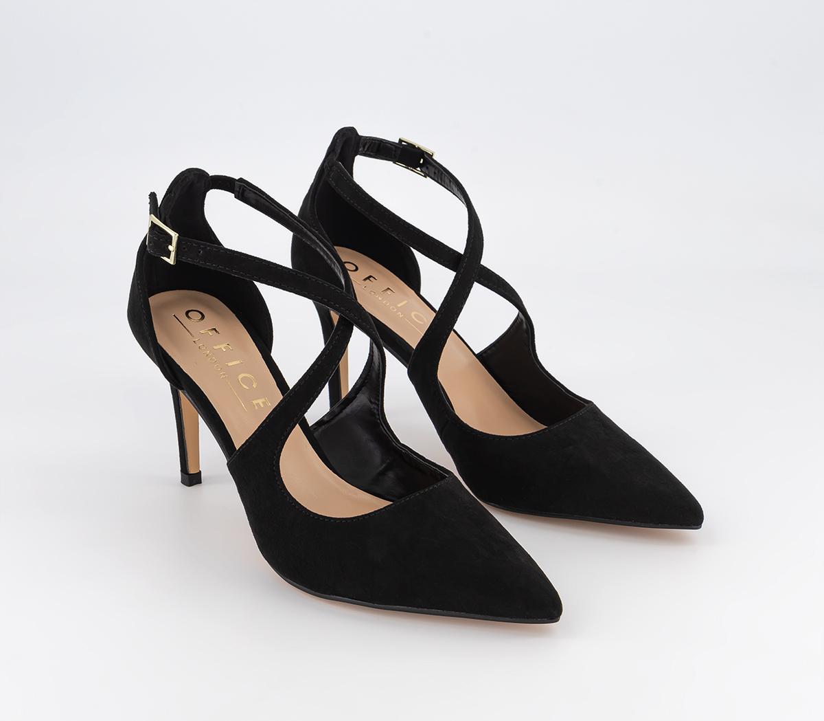OFFICE Myla Cross Strap Court Heels Black - High Heels