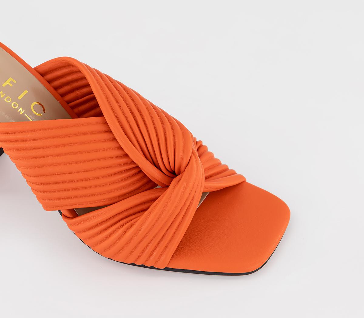 OFFICE Macaroon Twist Mules Orange - Mid Heels