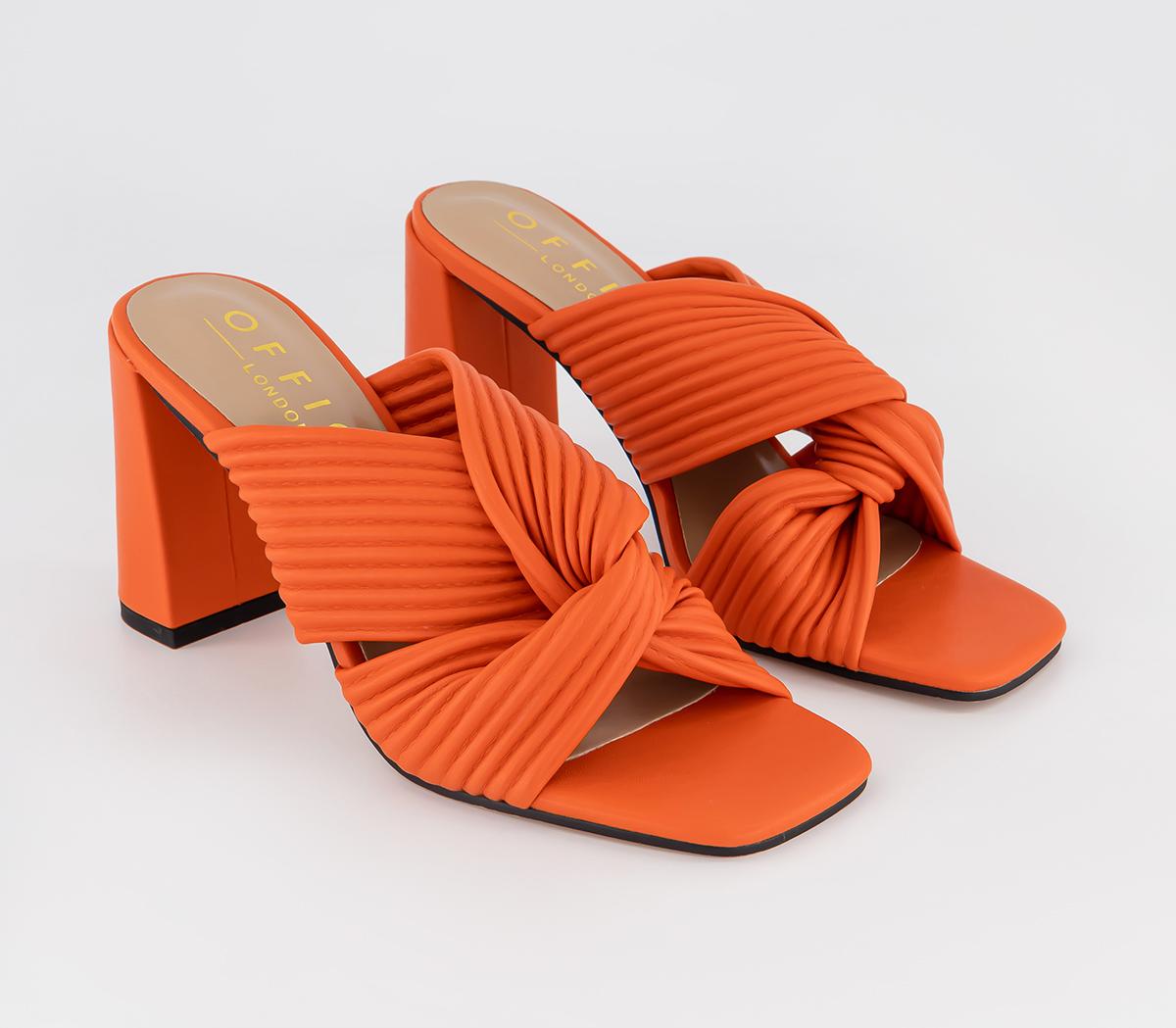 OFFICE Macaroon Twist Mules Orange - Mid Heels