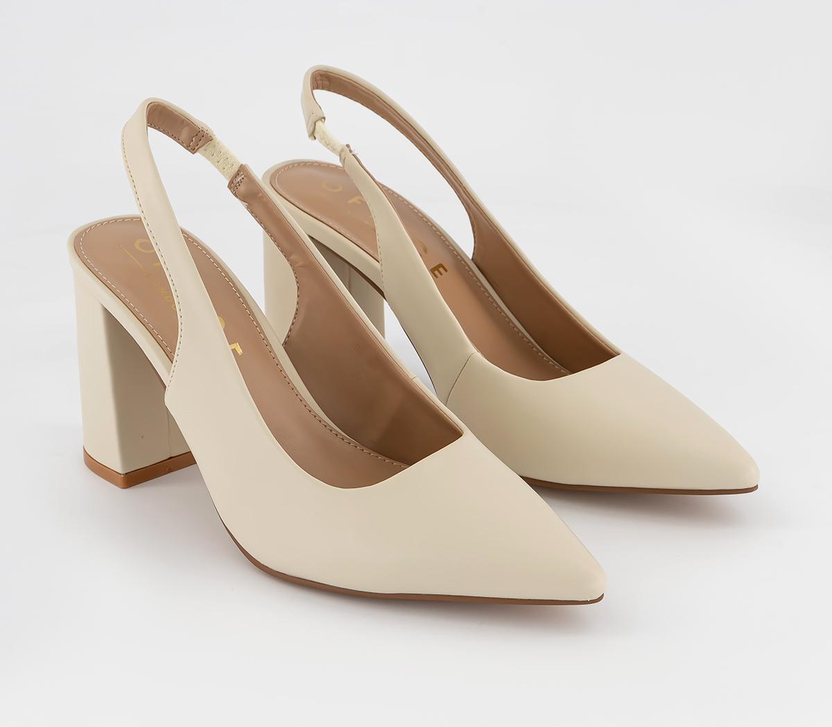 OFFICE Maestro Slingback Heel Courts Off White - Mid Heels