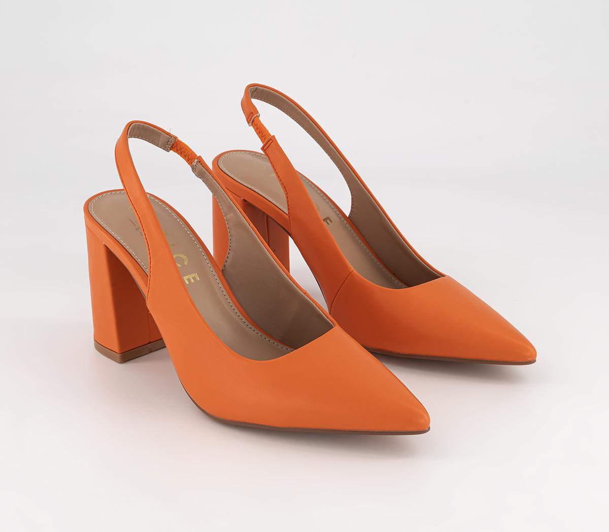 OFFICE Maestro Slingback Court Heels Orange - Mid Heels