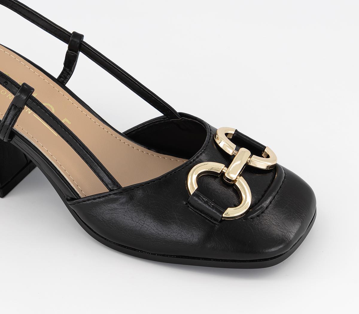 OFFICE Meredith Snaffle Trim Sling Courts Black - Mid Heels