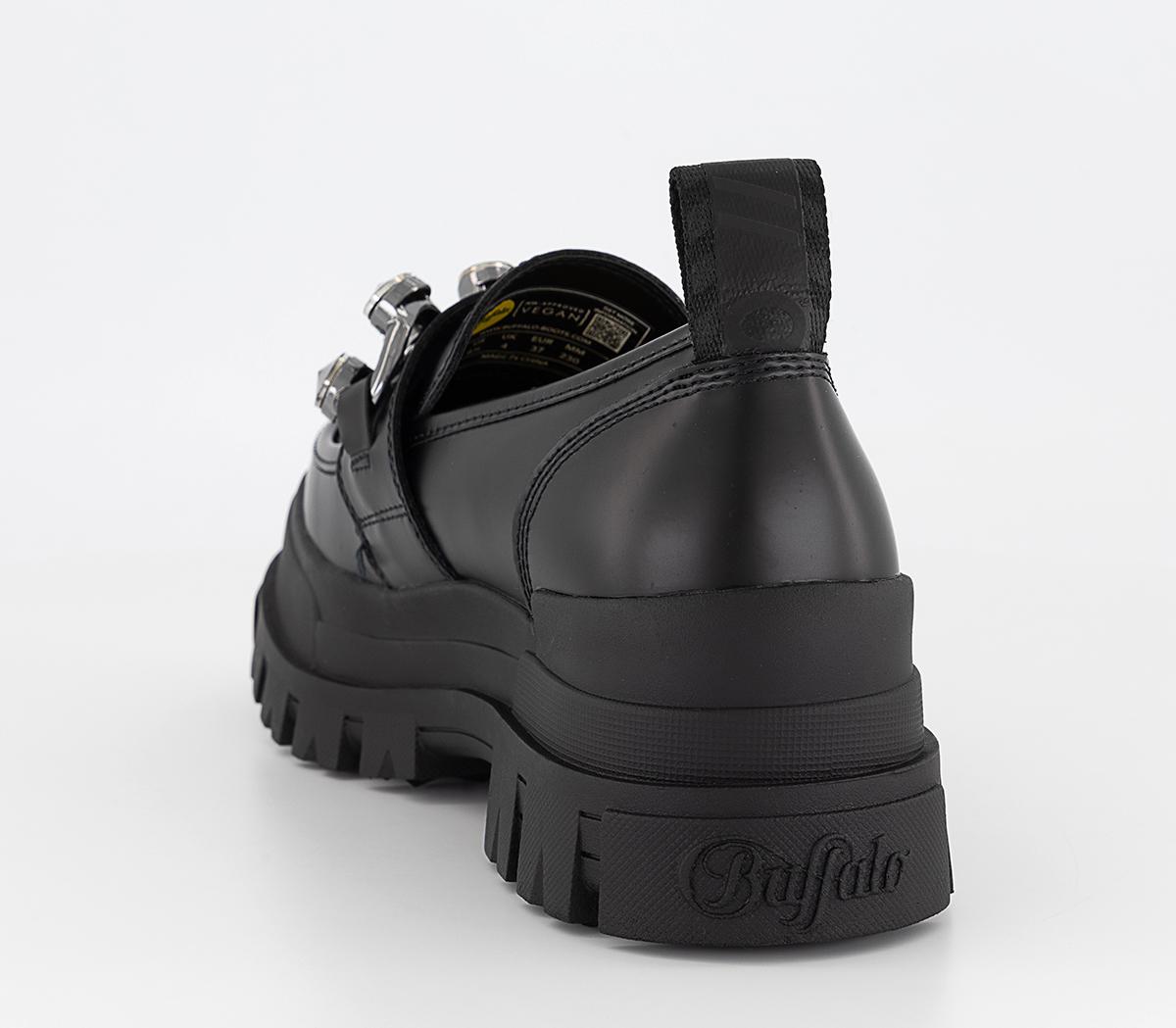 Buffalo Chain Loafers Black - Flat Shoes for Women