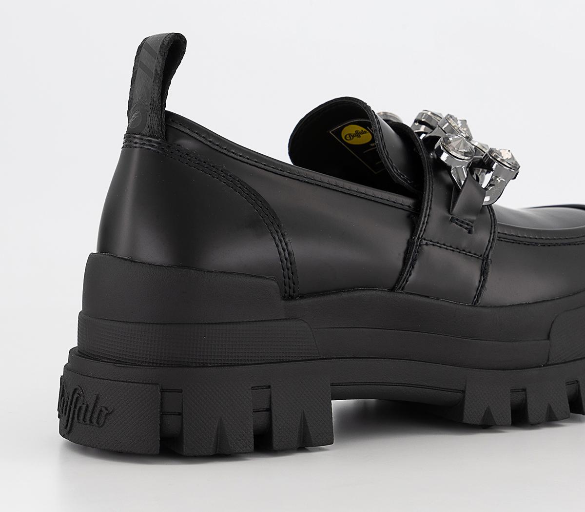 Buffalo Chain Loafers Black - Flat Shoes for Women