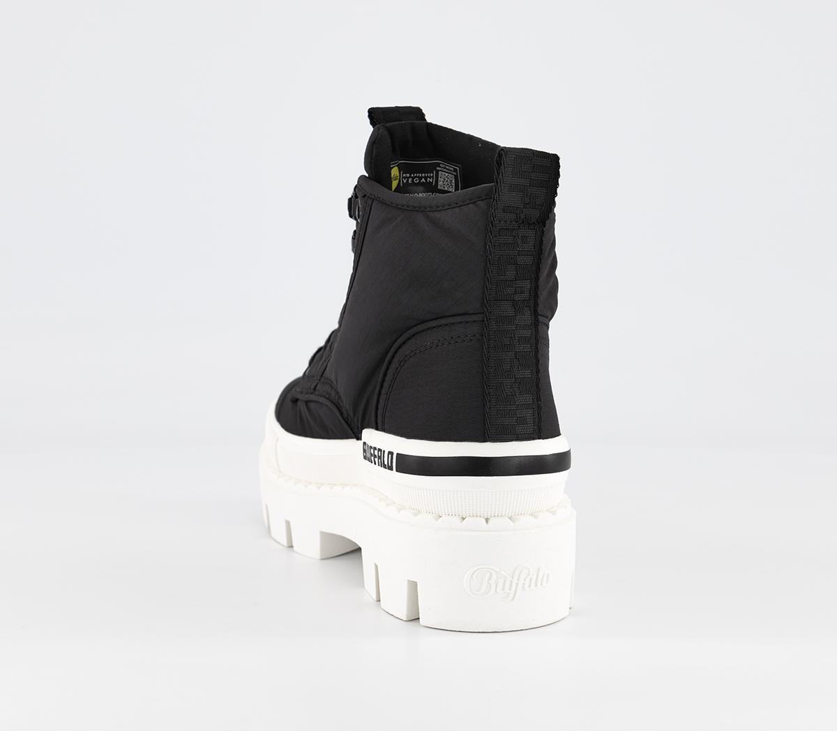Buffalo Raven Hi Sneaker Boots Black White - Women's Ankle Boots
