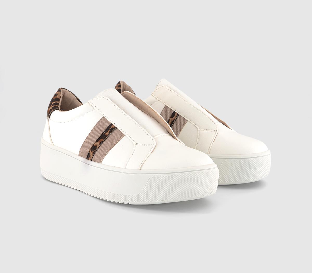 OFFICE For Keeps Slip On Trainers White Leopard Mix - Flat Shoes for Women