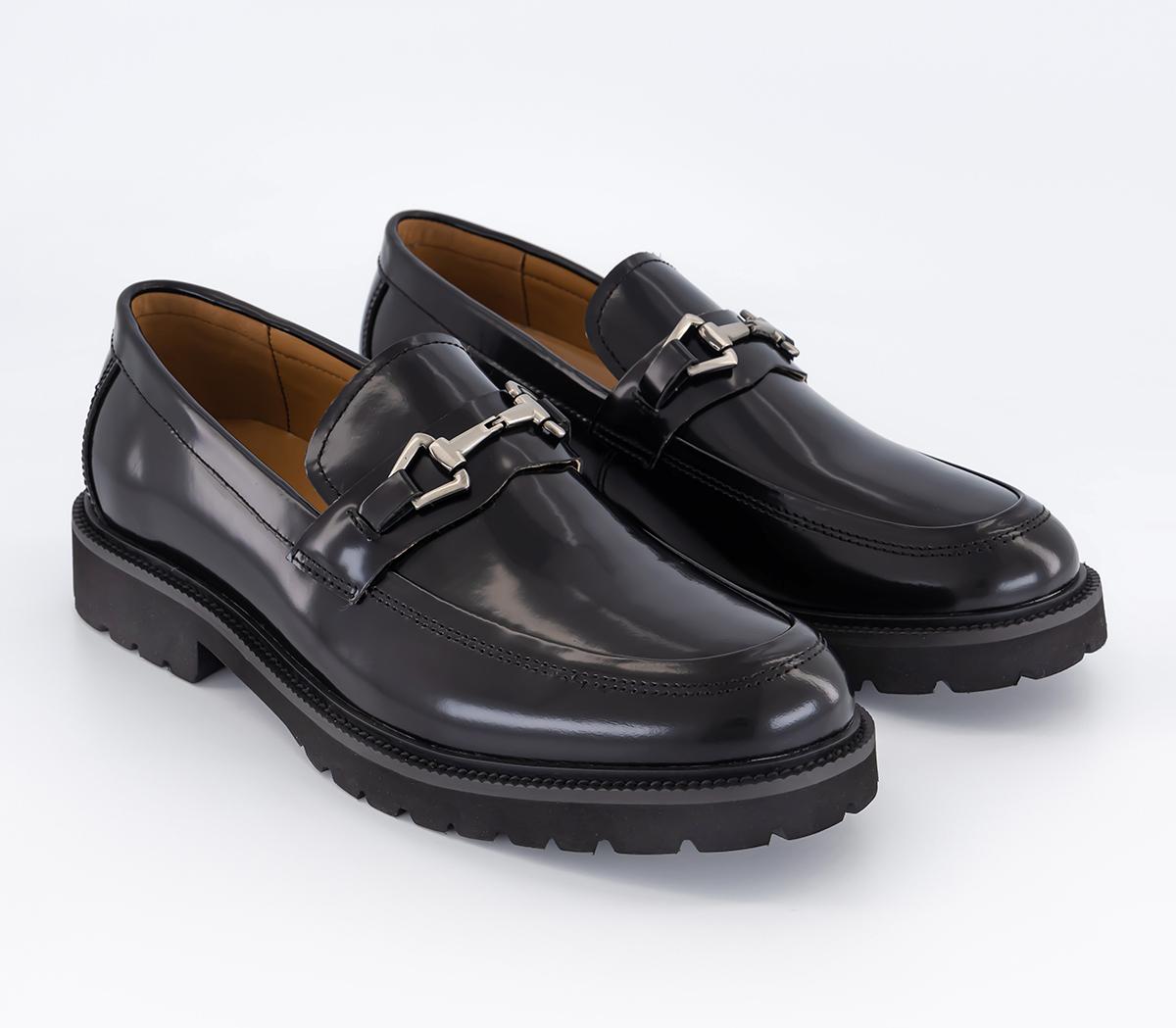 OFFICE Melrose Heavy Cleated Snaffle Loafers Black Leather - Men’s ...
