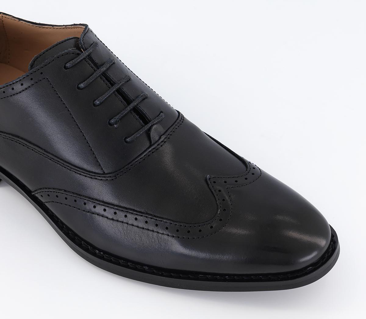 OFFICE Marshall Oxford Wingcap Brogues Black Leather - Men’s Smart Shoes