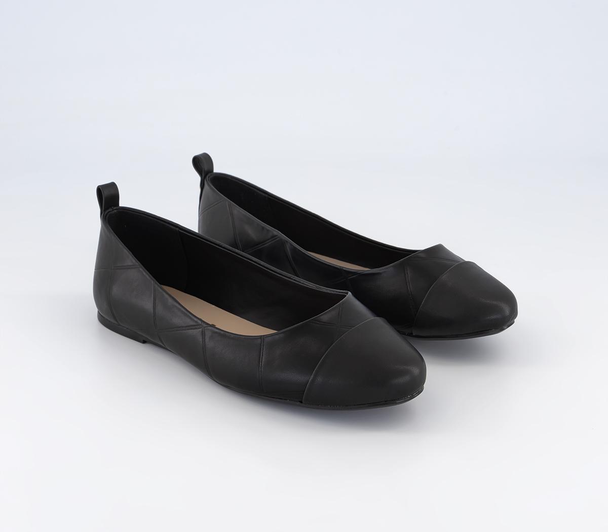 OFFICE Foley Qulited Ballet Flats Black - Flat Shoes for Women