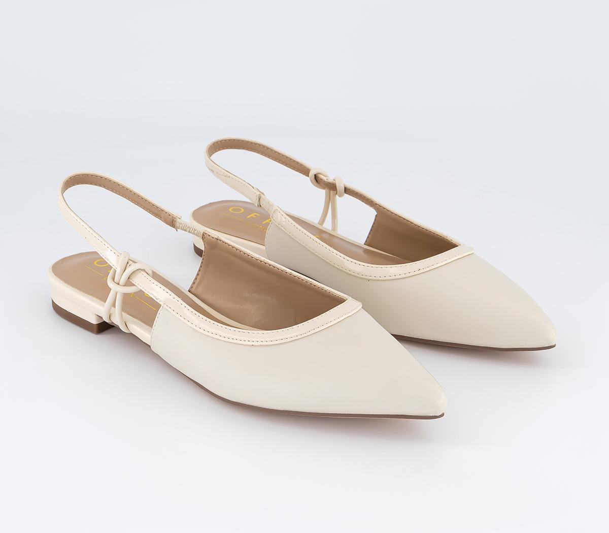 OFFICE Focussing Slingback Ballet Flats White - Flat Shoes for Women
