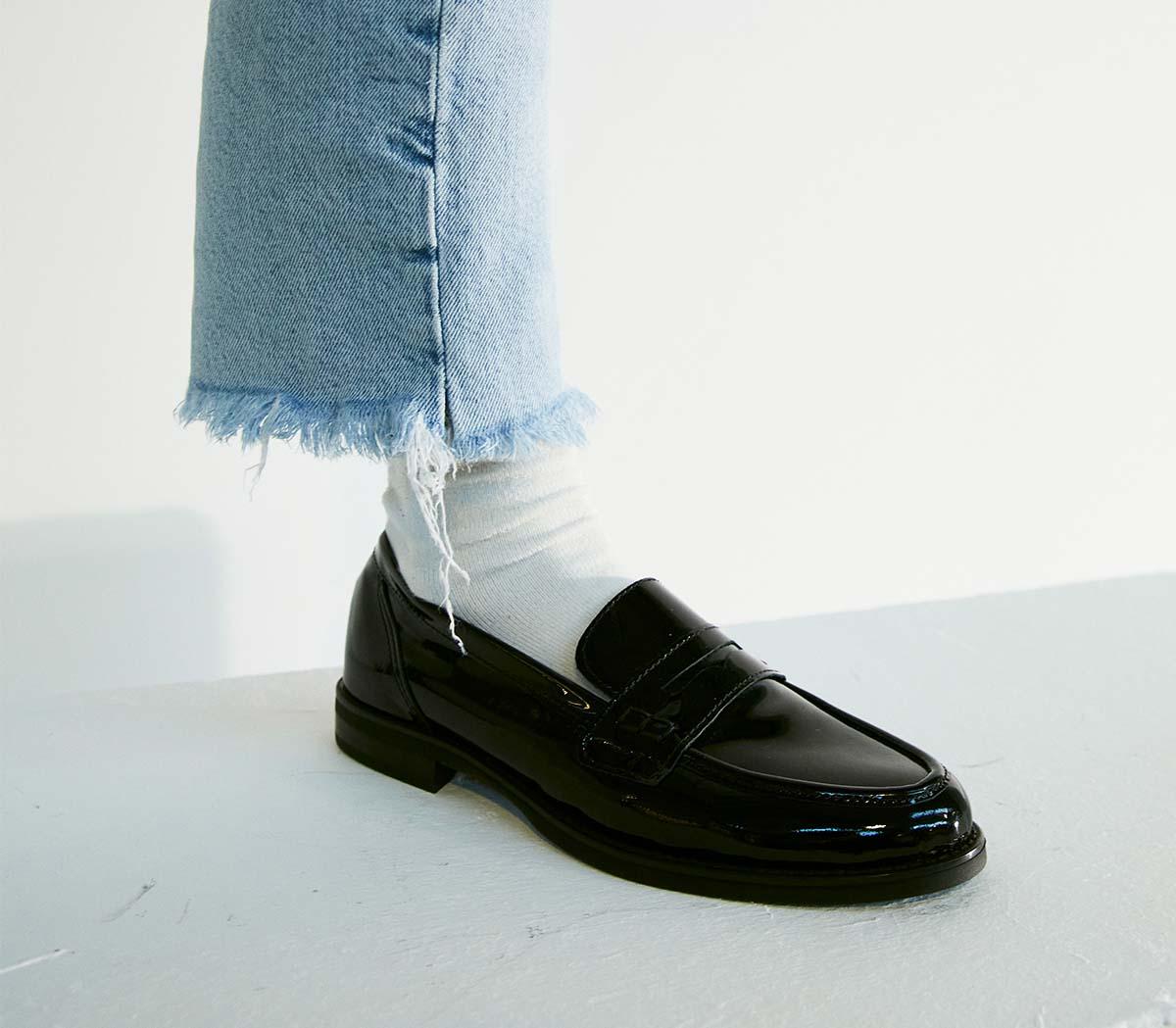 OFFICE First Class - Classic Penny Loafers Black Patent Leather - Women ...