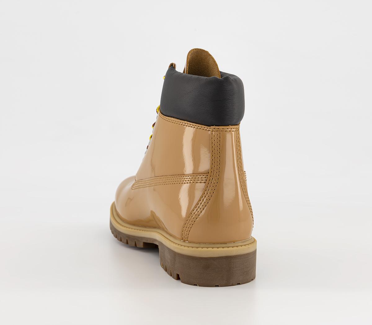 Timberland 6 Prem Rubber Cup Boots Wheat Patent Leather - Women's Boots