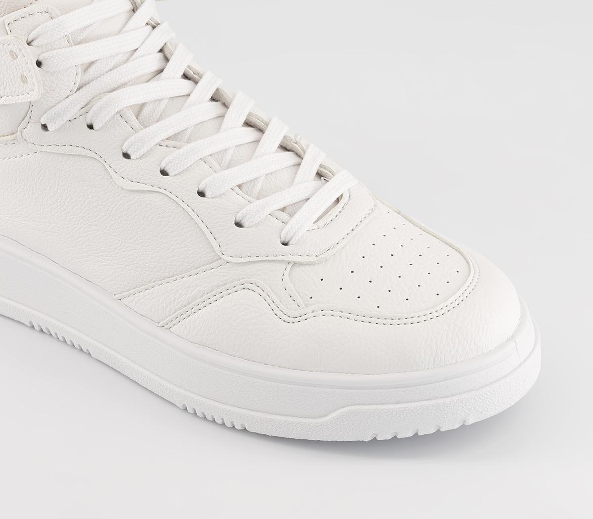 OFFICE Fast Tracking High Top Lace Up Trainers White - Flat Shoes for Women