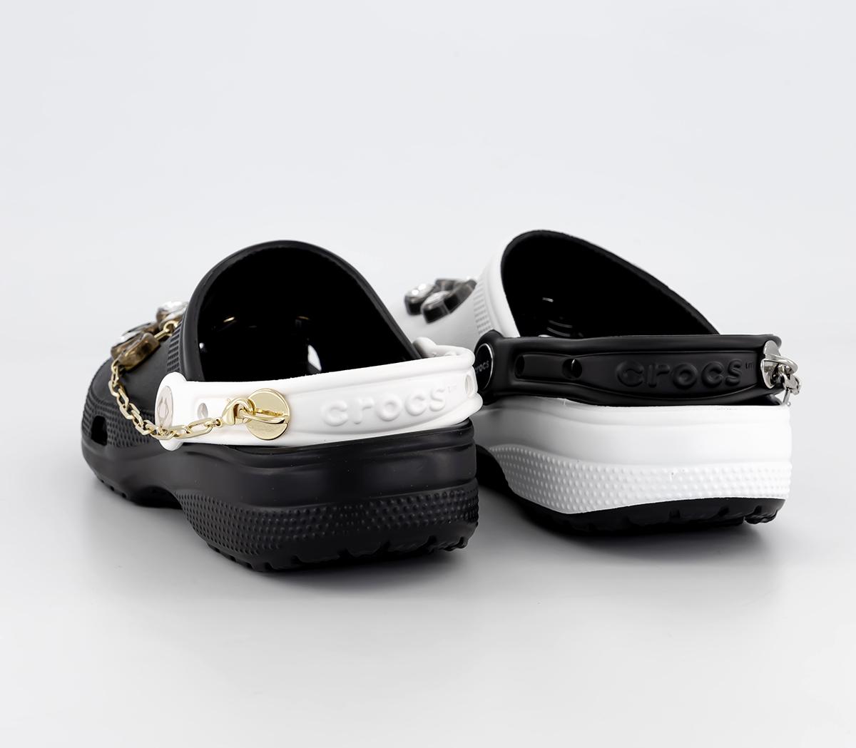 Crocs Christian Cowan Classic Clogs White Black - Flat Shoes for Women