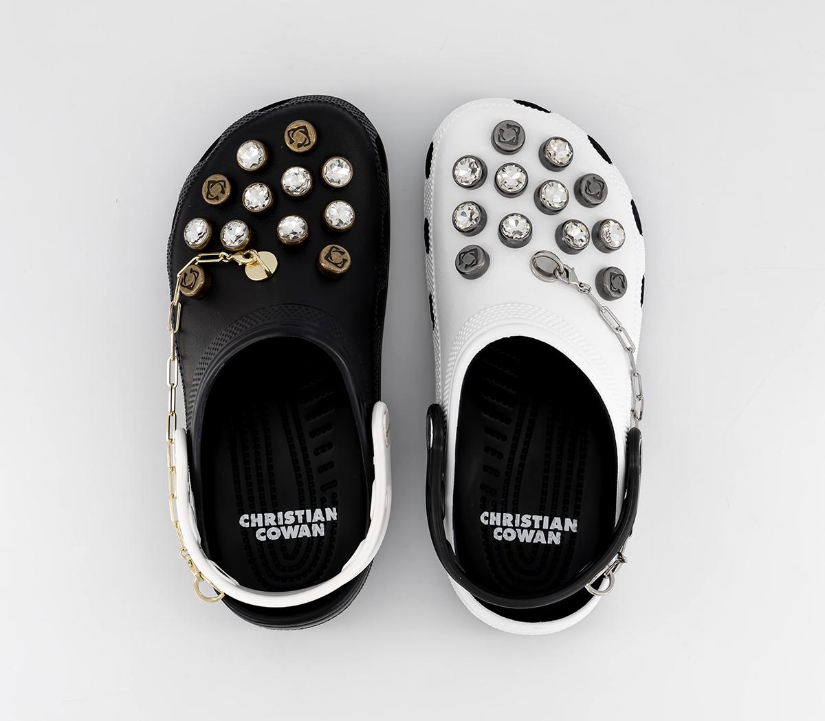 Crocs Christian Cowan Classic Clogs White Black - Flat Shoes for Women