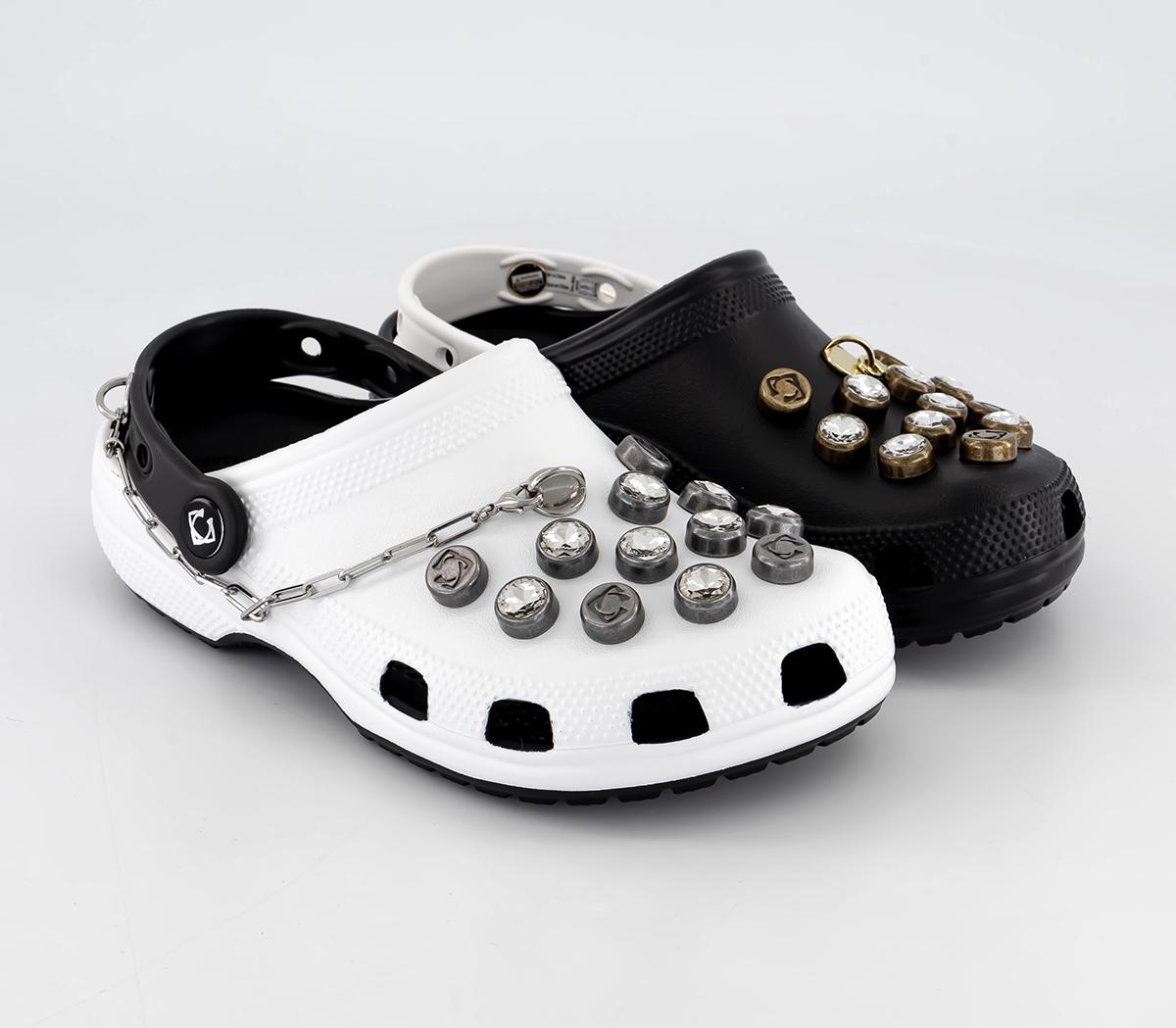 Crocs Christian Cowan Classic Clogs White Black - Flat Shoes for Women