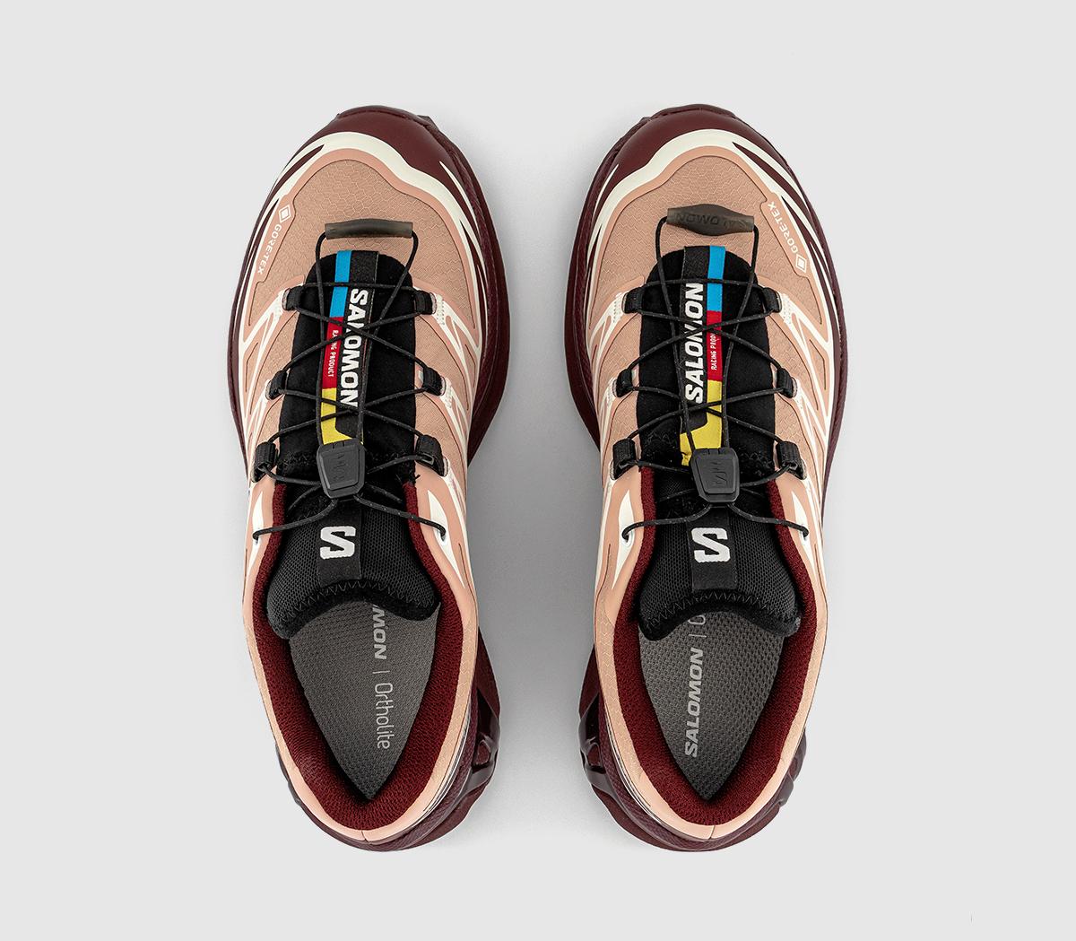Salomon XT-6 GTX Trainers Mahogany Rose Tawny Port Black - Men's Trainers