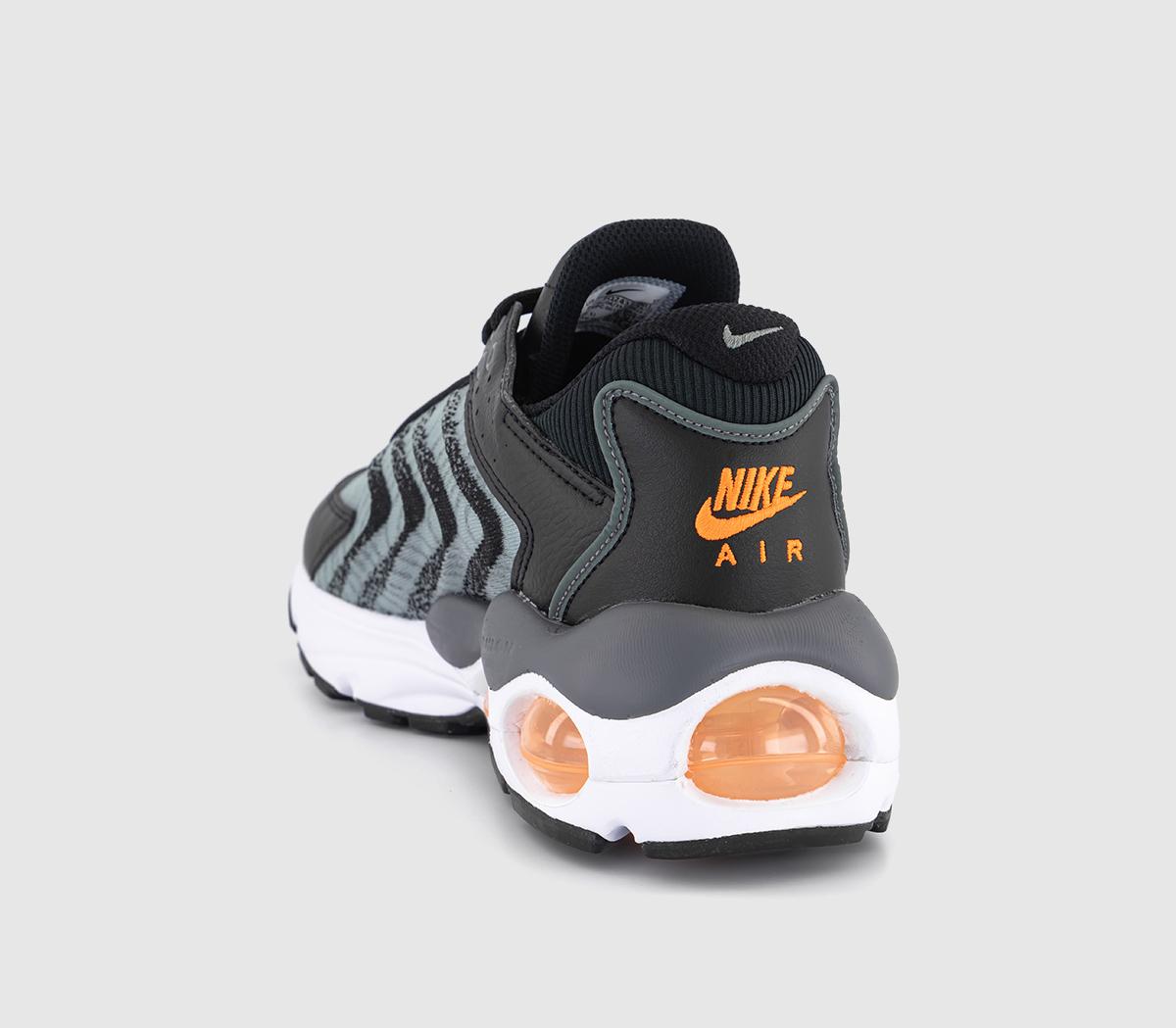 Nike Nike Air Max TW Trainers Black Black Total Orange Smoke Grey ...