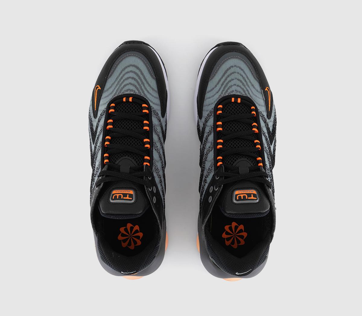 Nike Nike Air Max TW Trainers Black Black Total Orange Smoke Grey ...
