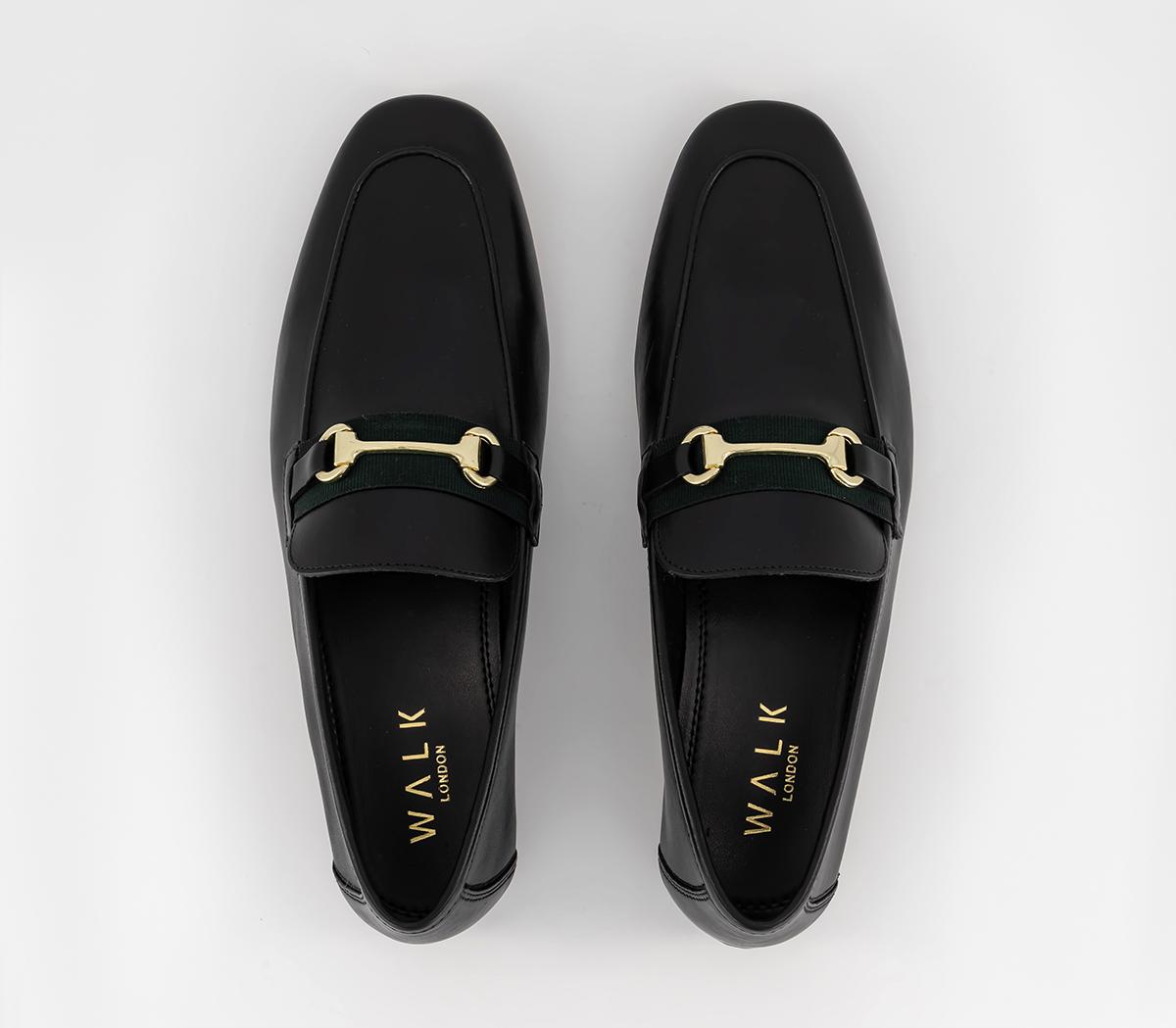 Walk London Capri Trim Loafers Black Leather - Men’s Smart Shoes