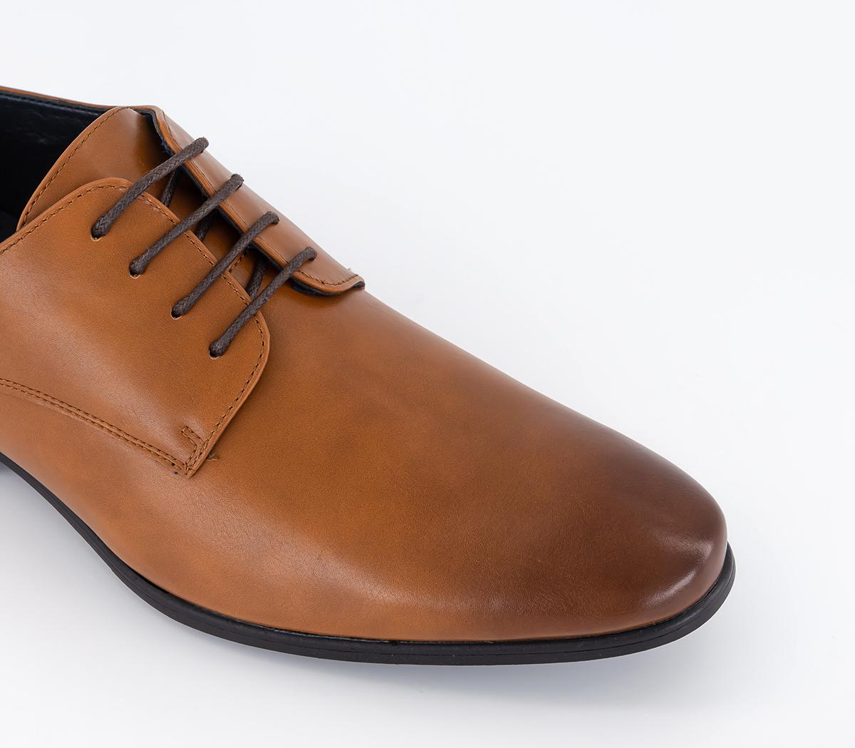OFFICE Wide Fit Monroe Derby Shoes Tan - Men’s Smart Shoes