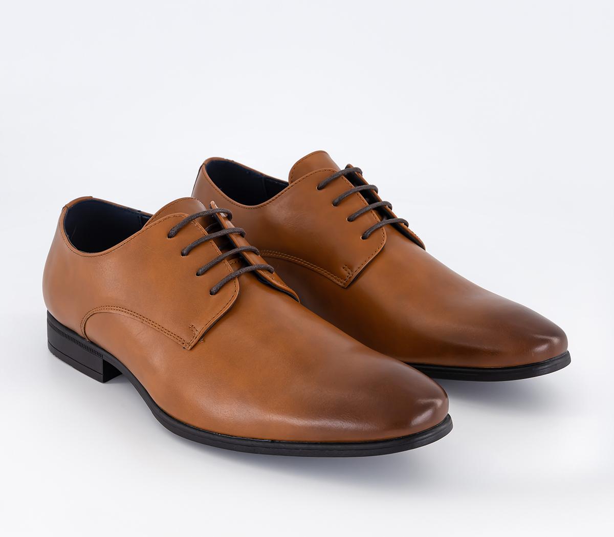 OFFICE Wide Fit Monroe Derby Shoes Tan - Men’s Smart Shoes