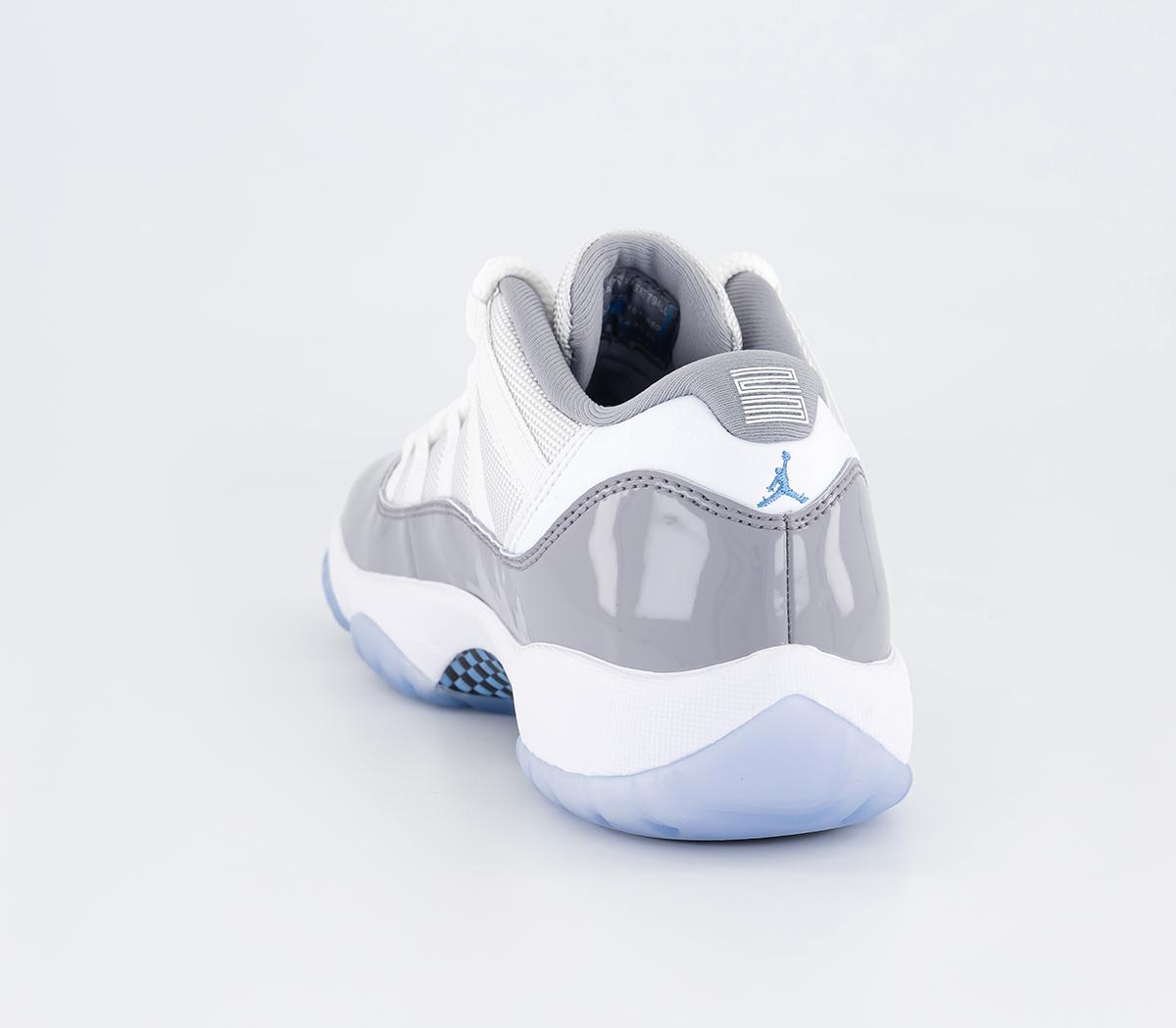 Jordan Air Jordan 11 Low GS Trainers White University Blue Cement Grey ...