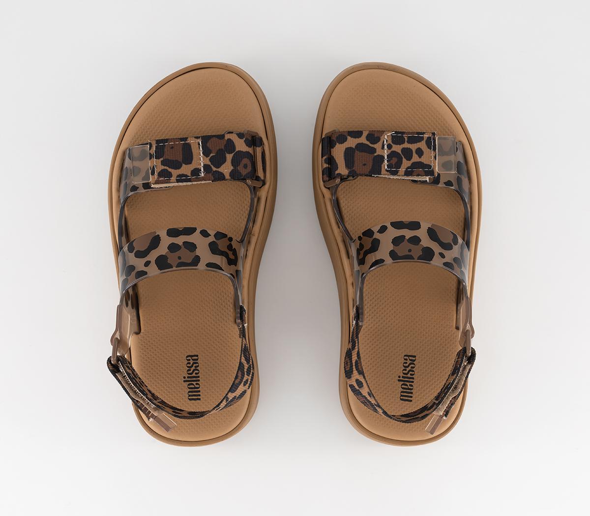 Melissa Melissa Brave Papete Platform Sandals Tan Leopard - Holiday Shop